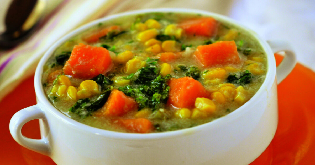 Chunky Corn Chowder with Kale and Sweet… | Speaking of Women’s Health